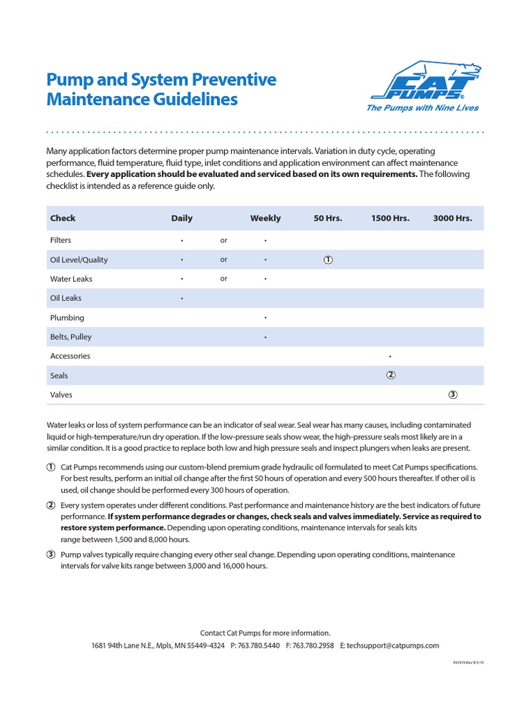 Triplex Plunger Pump Preventive Maintenance Guidelines | PDF | Motor ...