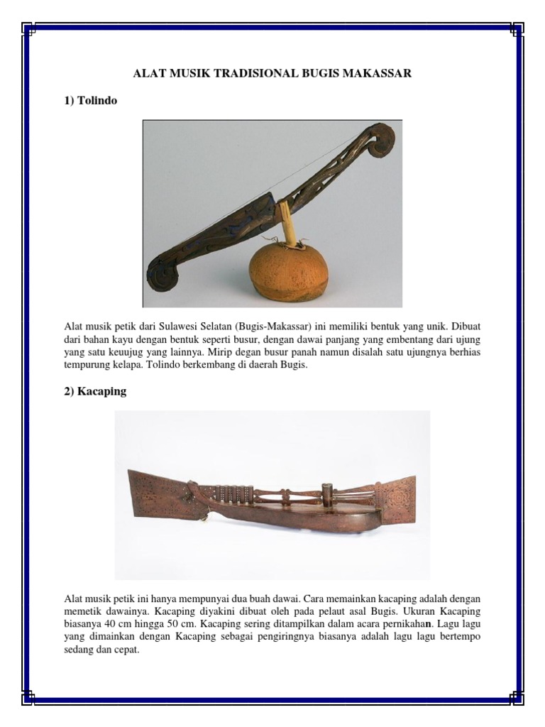 Alat Musik Tradisional Bugis Makassar | PDF