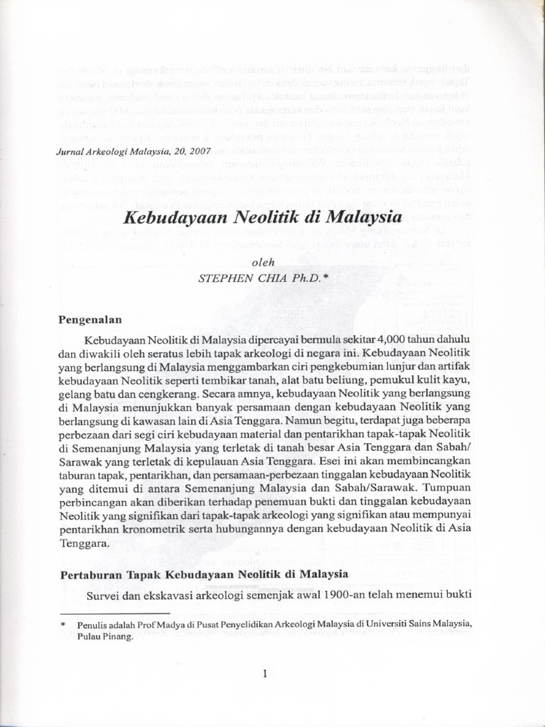 Kebudayaan Neolitik Di Malaysia | PDF