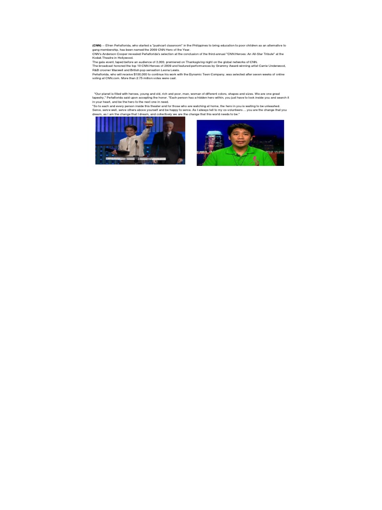 (CNN) - Efren Peñaflorida, Who Started A "Pushcart Classroom" in The ...