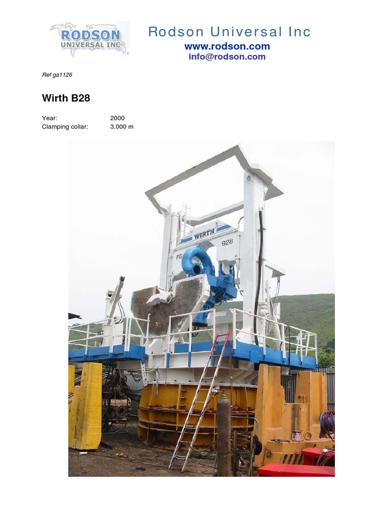 Rodson Universal Inc: Wirth B28 | PDF