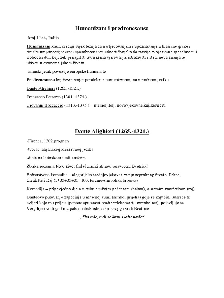 Humanizam I Predrenesansa | PDF