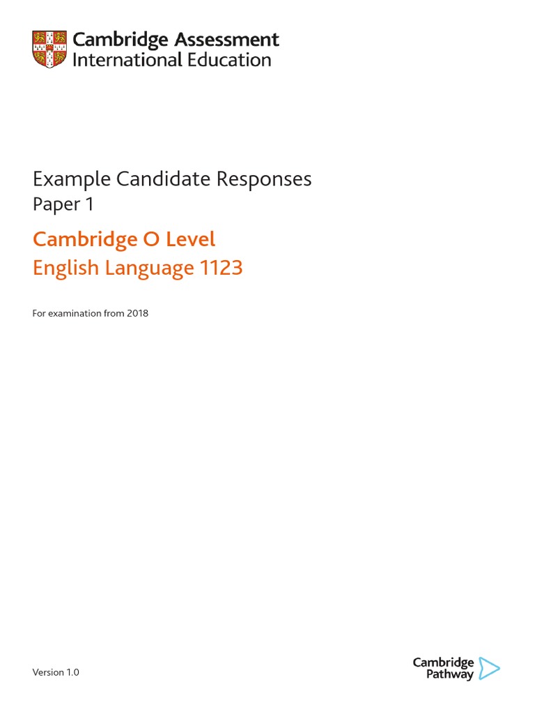 1123 Example Candidate Responses Paper 1 | PDF | Question | Test ...
