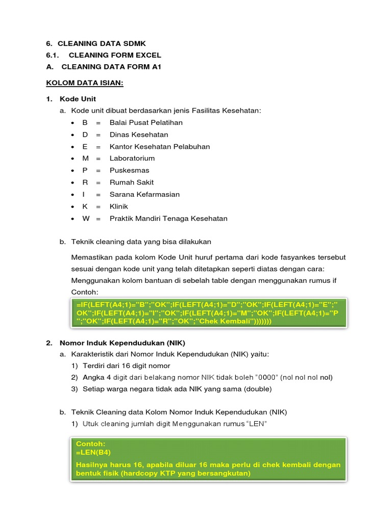 Petunjuk Teknis (Juknis) Clening Data SDMK | PDF