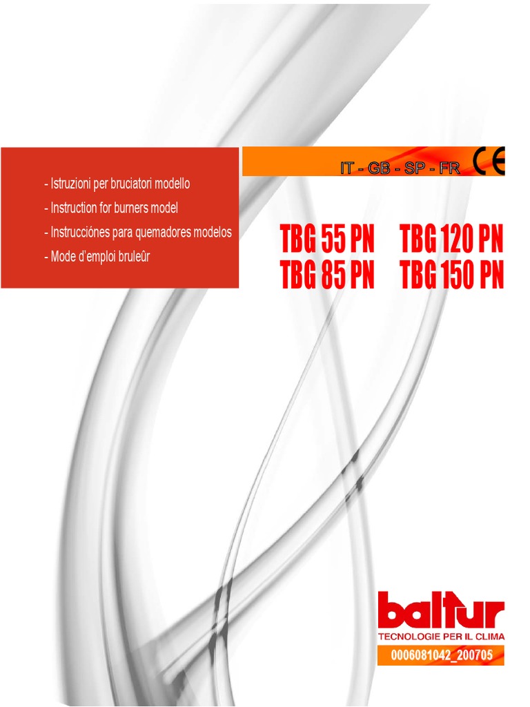 Baltur - Manual de Usuario Quemadores de Gas TBG 55PN-85PN-120PN-150PN PDF | PDF | Tecnología ...