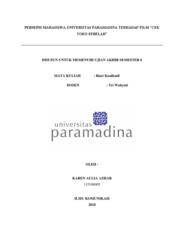 Uas Risetkuali Bab1-3 Karen | PDF