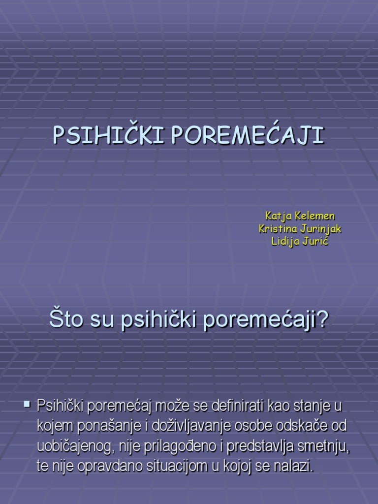 Psihicki Poremecaji | PDF