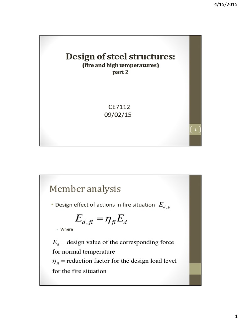 Design of Steel Structures - High Temprature & Fire - Part 2 | PDF ...