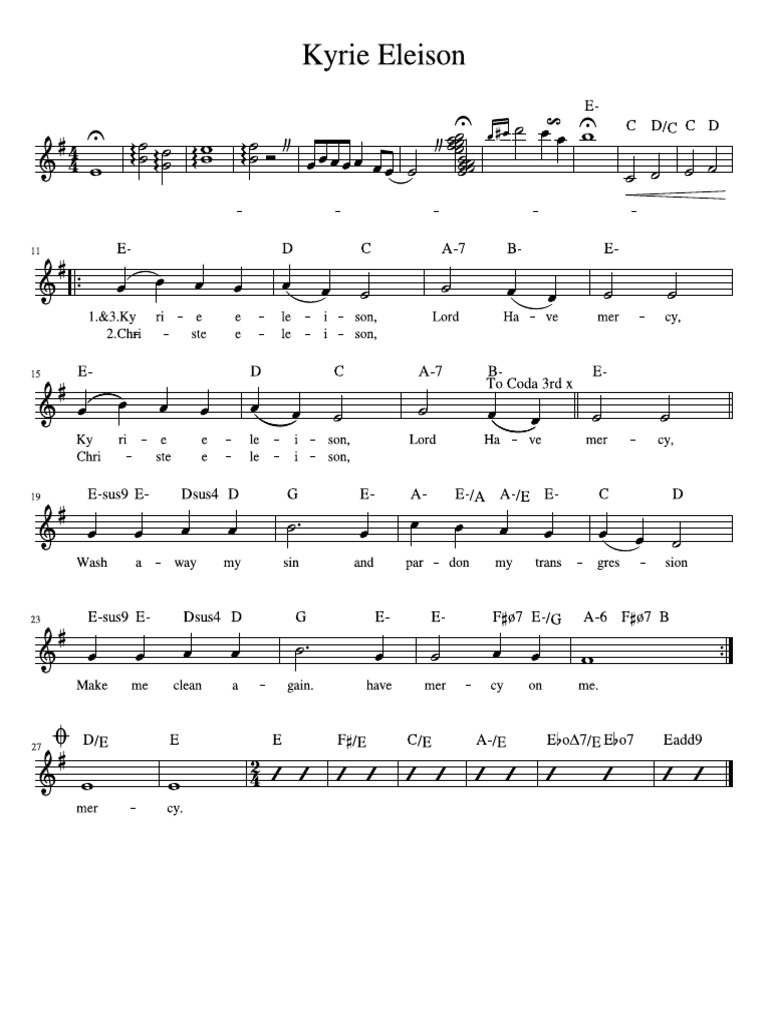 Kyrie Eleison | PDF | Mass (Liturgy) | Entertainment (General)
