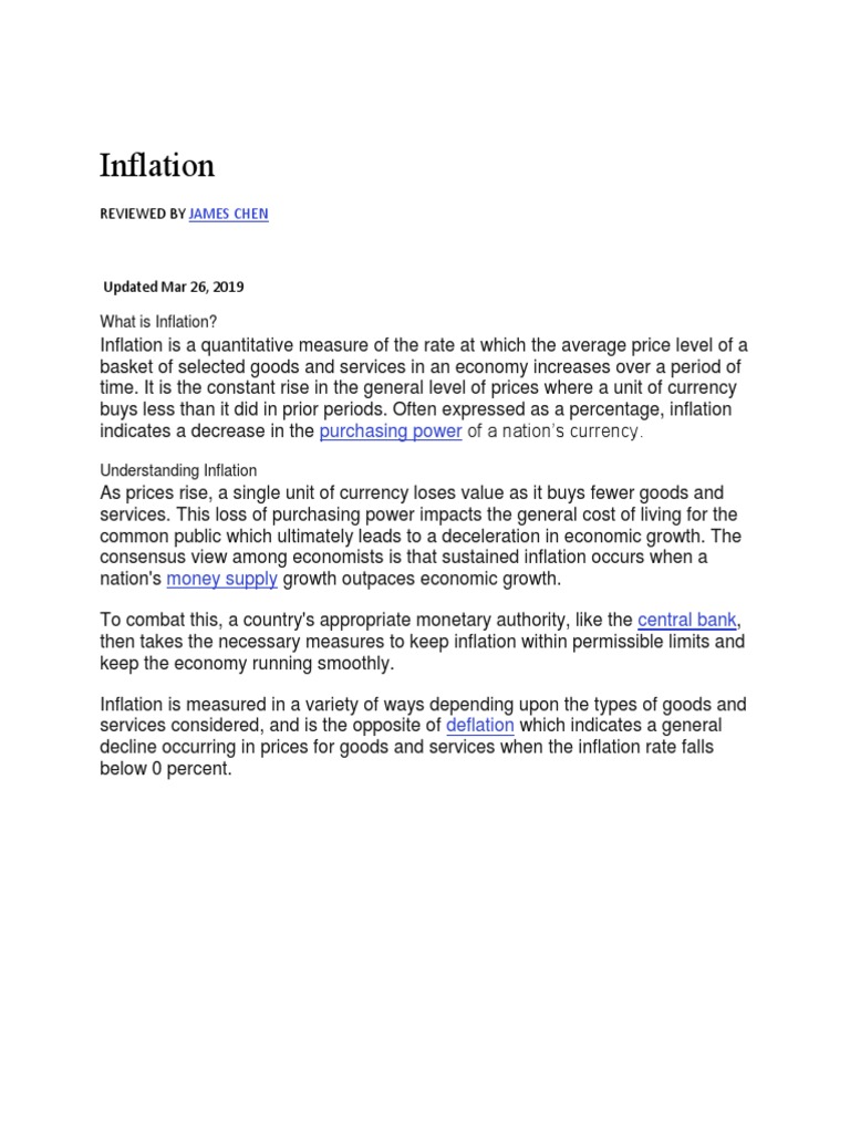 Inflation: Purchasing Power | PDF