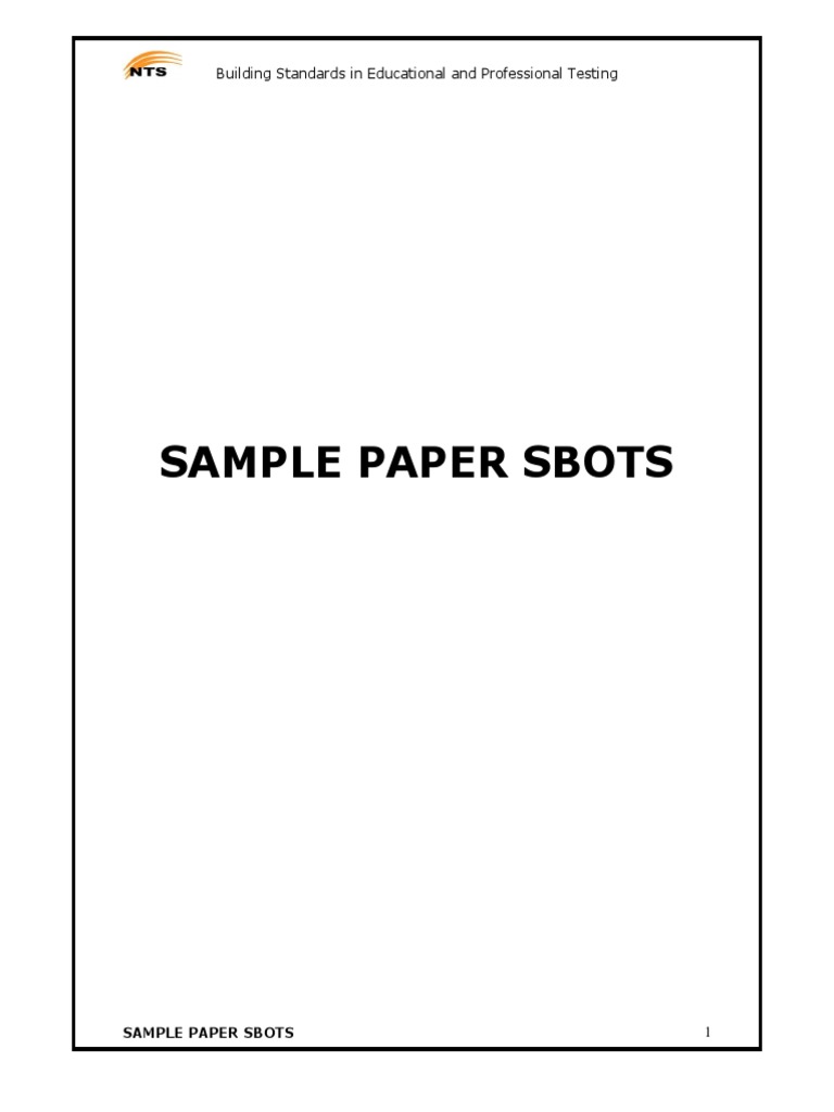 Sample Paper Sbots: Building Standards in Educational and Professional ...