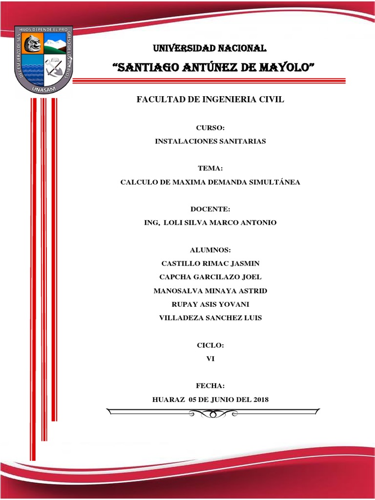 Maxima Demanda Simultanea | PDF | Implementos nacionales | Plomería