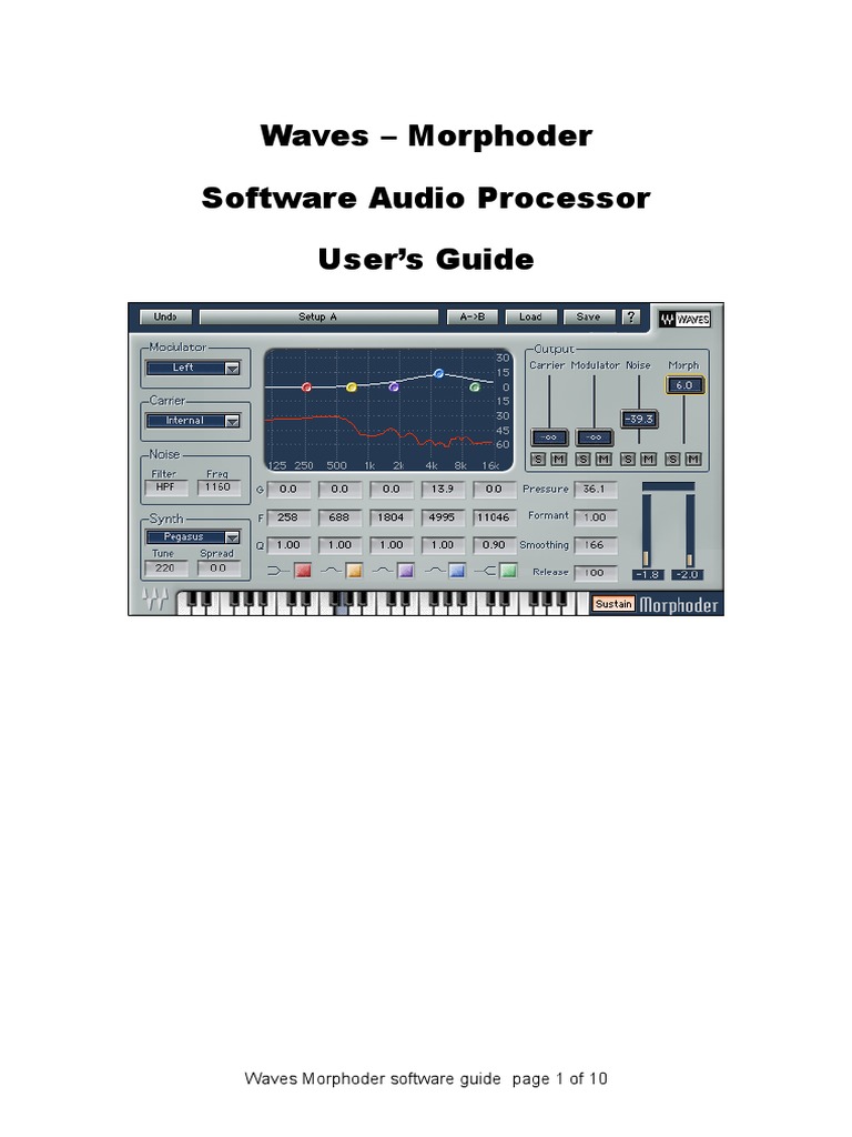Waves - Morphoder Software Audio Processor User's Guide | PDF | Synthesizer | Equalization (Audio)
