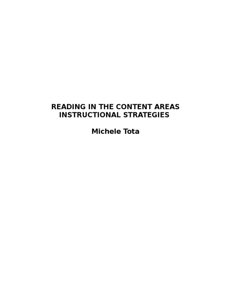 Reading in The Content Areas Strategies | PDF | Reading (Process ...