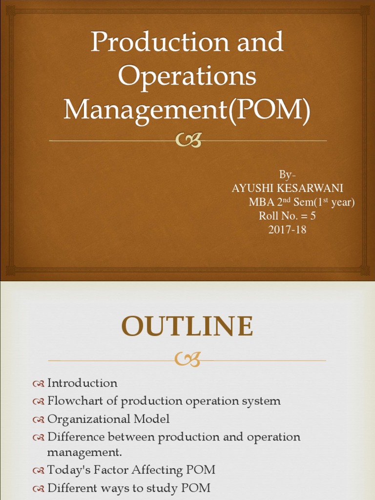 Production vs Operations Management Explained | PDF | Operations ...