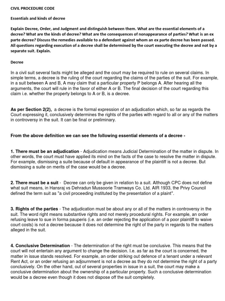 Civil Procedure Code | PDF | Pleading | Service Of Process