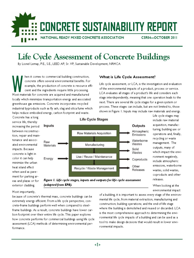 CSR04 - Life Cycle Assessment of Concrete Buildings | Download Free PDF ...