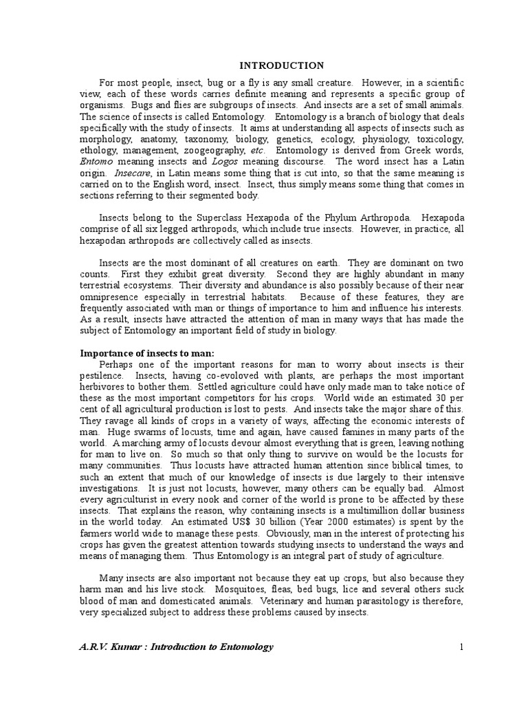 Introduction To Insects | PDF | Insects | Pollination