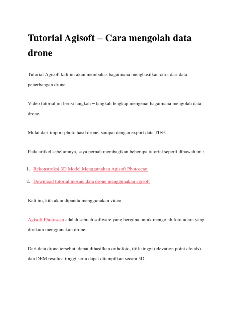 Tutorial Agisoft | PDF