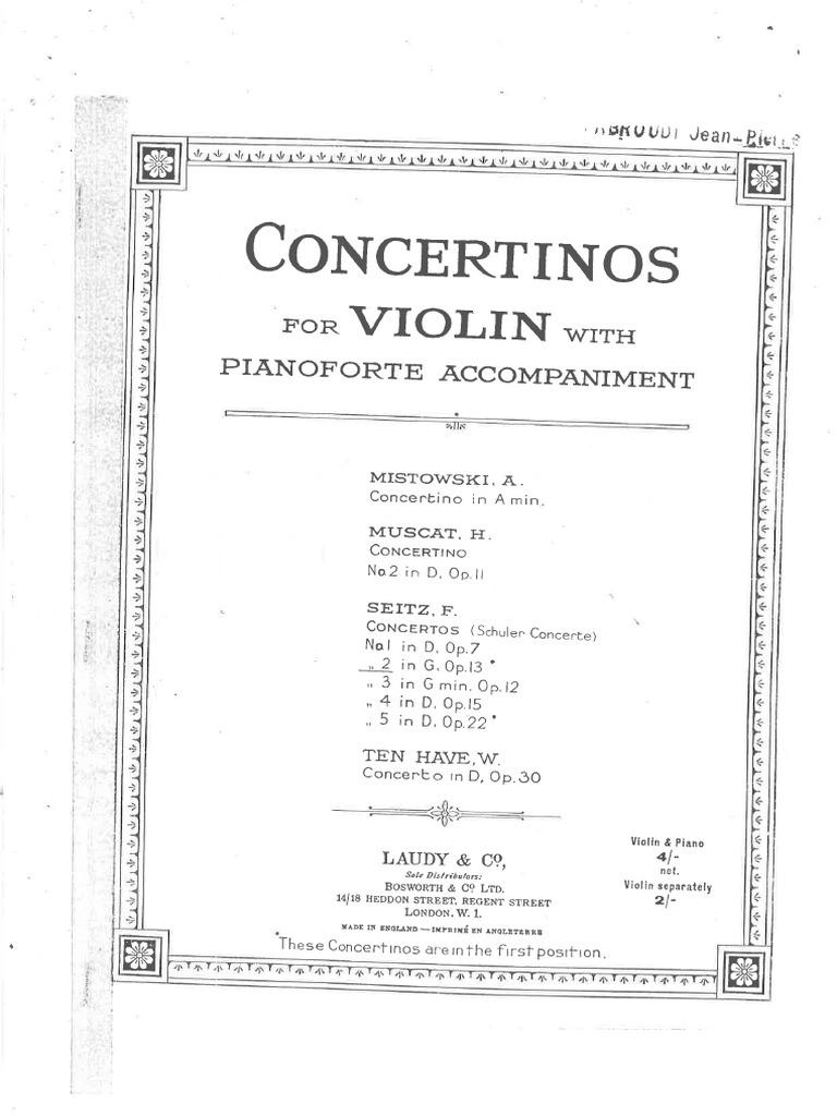 Seitz Concerto No 2 | PDF
