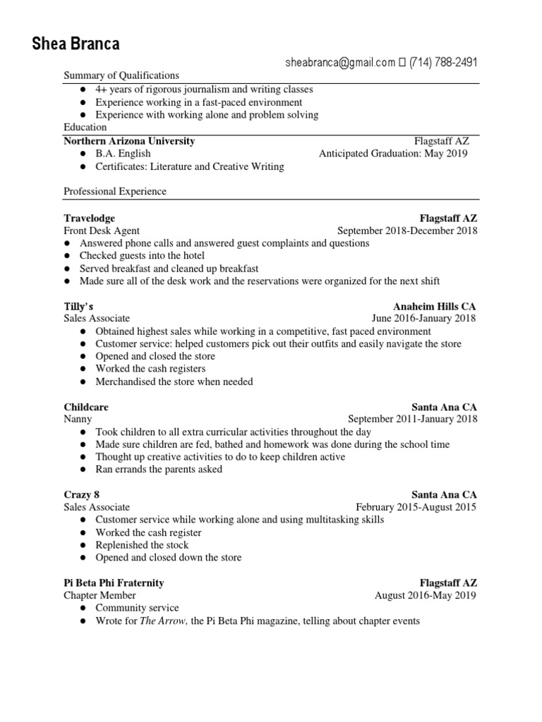 Resume 2019 | PDF