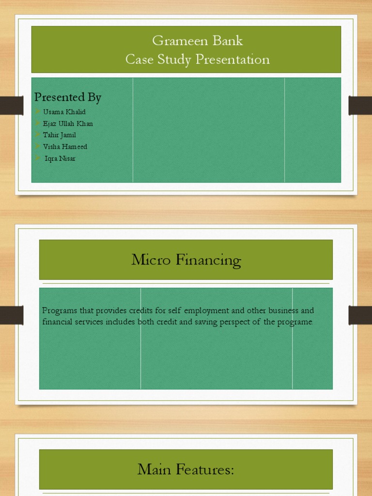 Grameen Bank Case Study Presentation: Presented by | PDF | Grameen Bank ...
