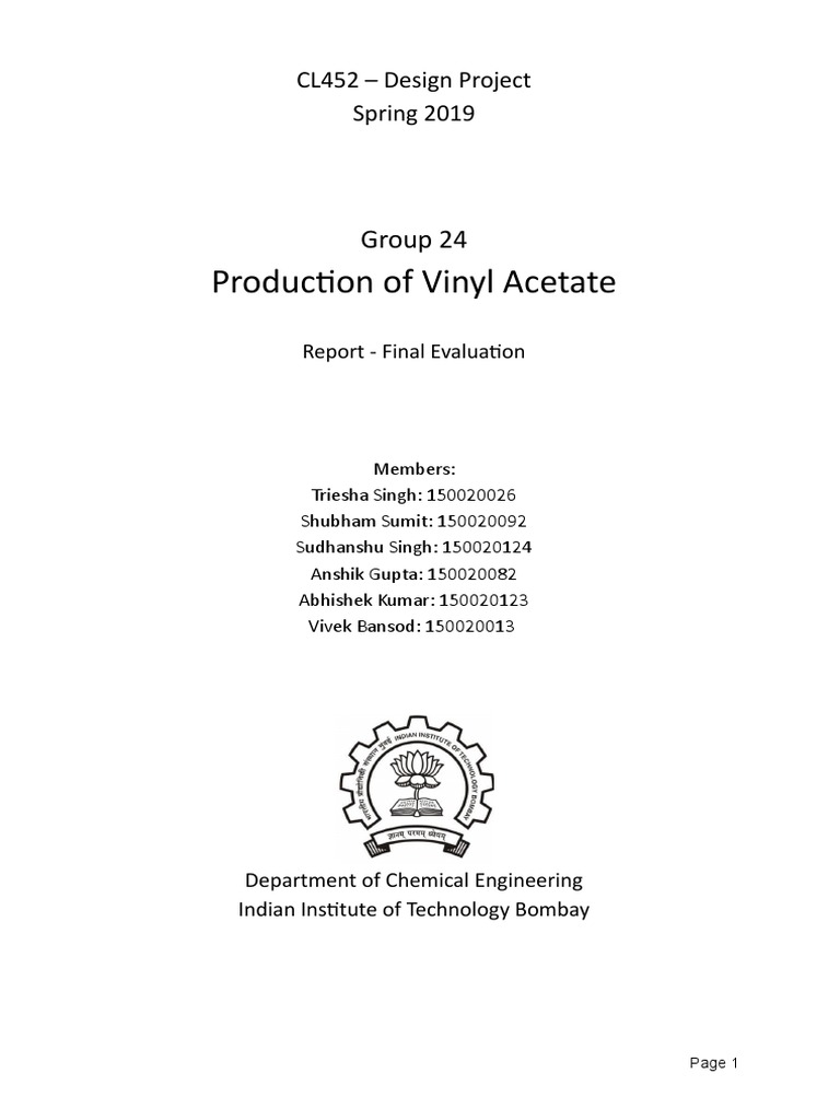 Final Evaluation Final Draft | PDF | Acetic Acid | Catalysis