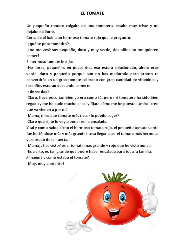 Cuento El Tomate | PDF | Tomate | Vegetales