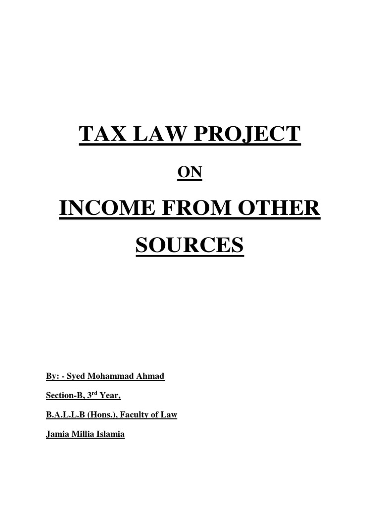 Income from Other Sources Explained | PDF | Income Tax | Expense