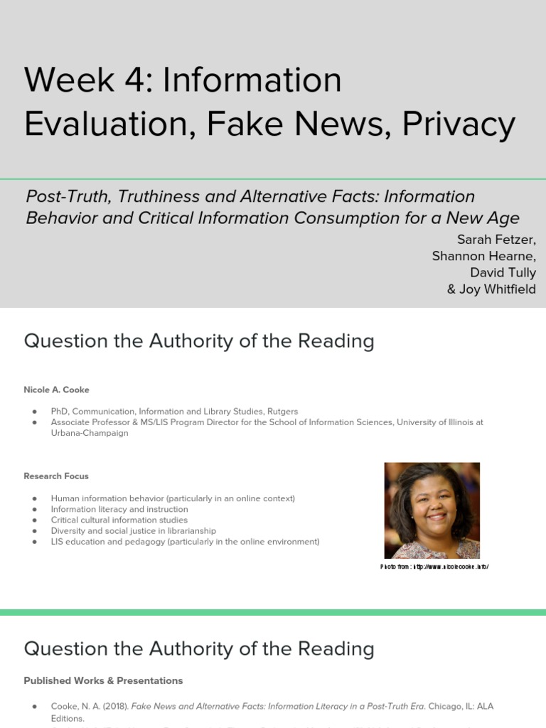 Final Lis665 Week 4 Presentation | PDF | Library Science | Information Literacy