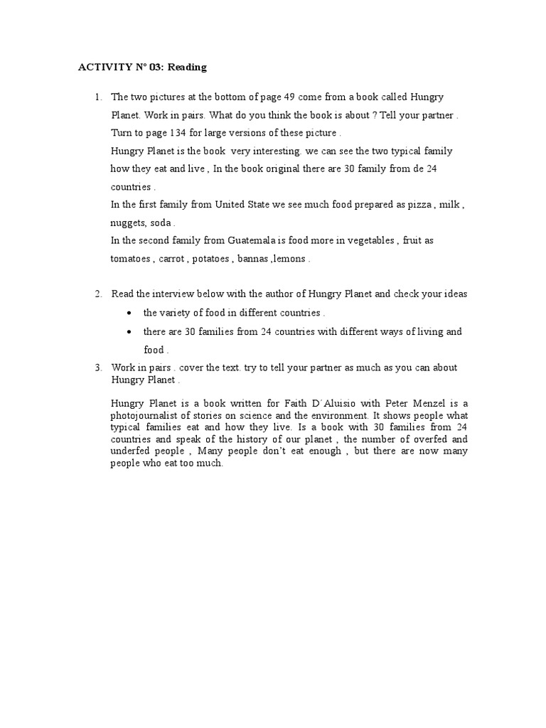 Exploring Global Diets in Hungry Planet | PDF | Self-Improvement