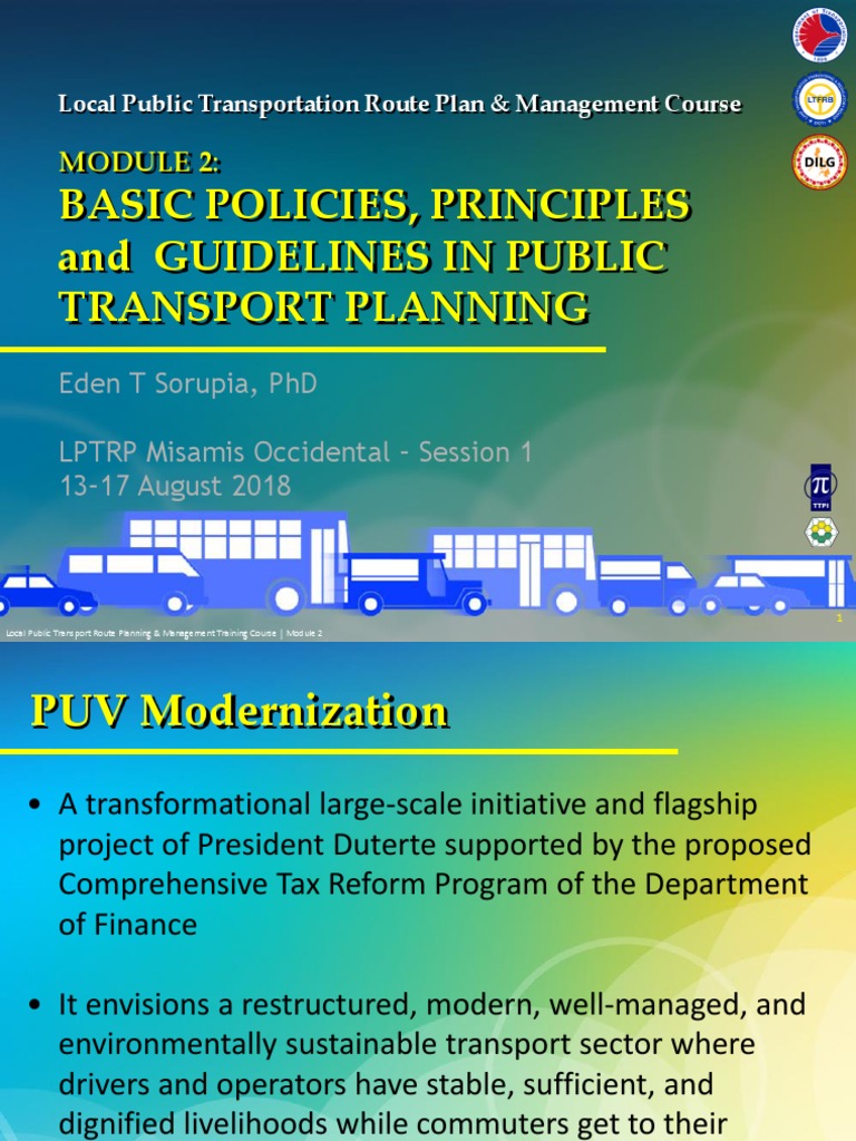 Module 02 - Basic Policies in PT Planning | PDF | Public Transport | Bus