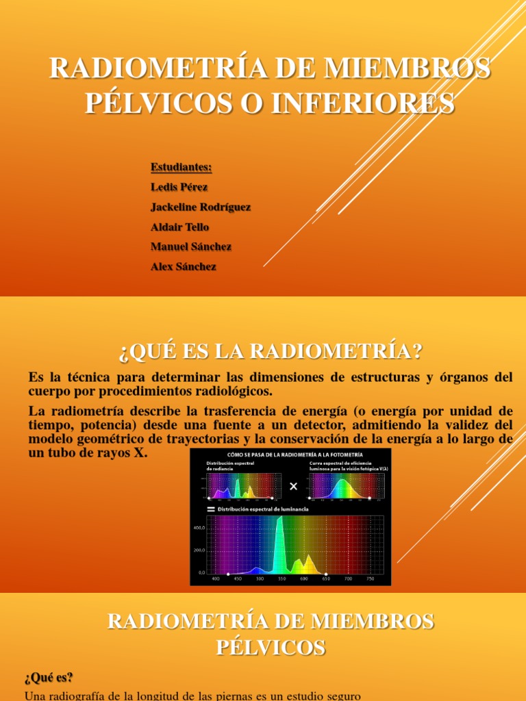 Radiometría de Miembros Pélvicos o Inferiores | PDF | Rayo X | Radiología