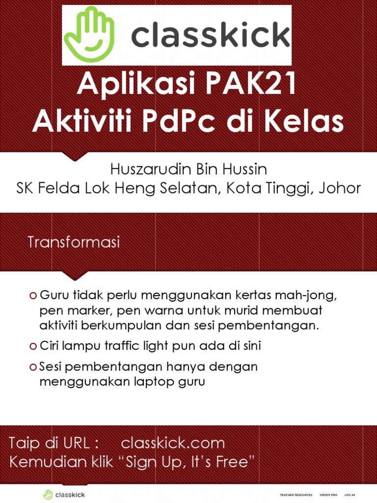 Panduan Classkick - Aplikasi PAK21 Aktiviti PDPC Di Dalam Kelas | PDF