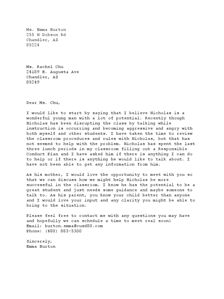 Letter of Concern | PDF