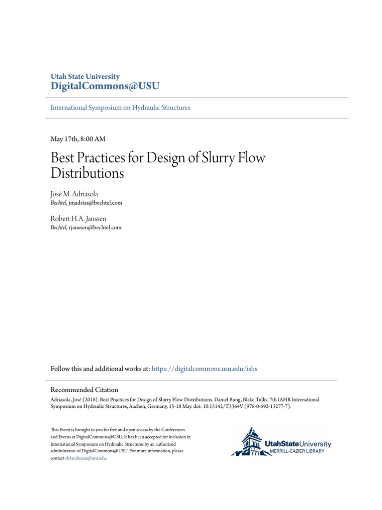Best Practices For Design of Slurry Flow Distributions | PDF | Flow ...