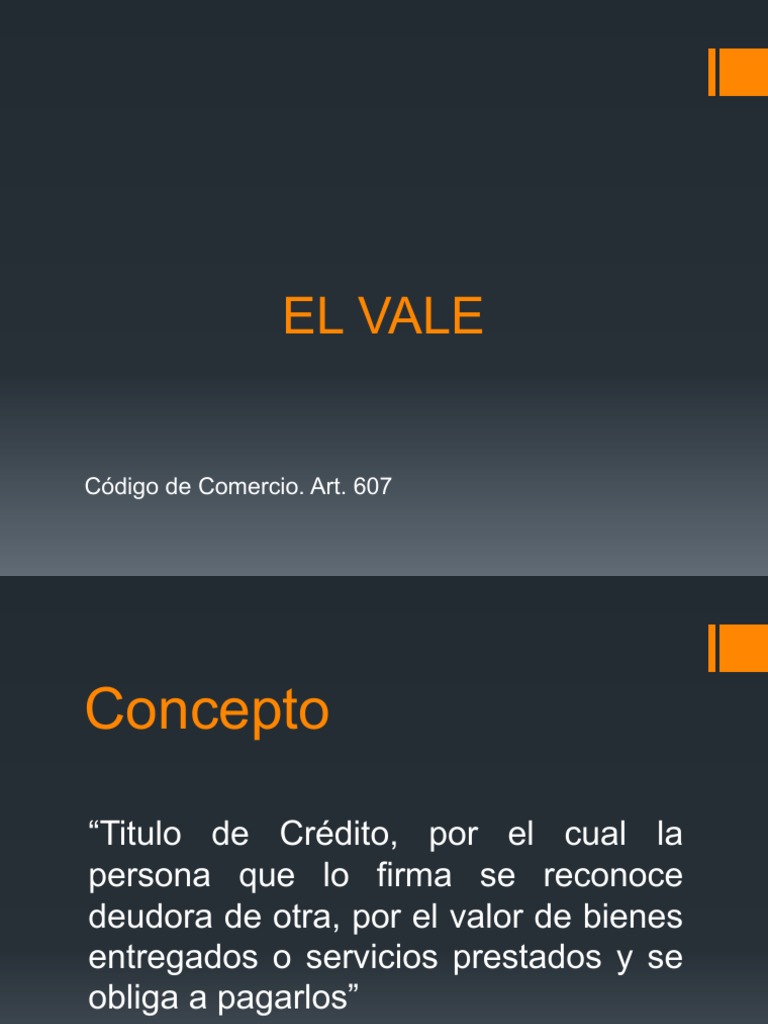 Características del Vale en Comercio | PDF