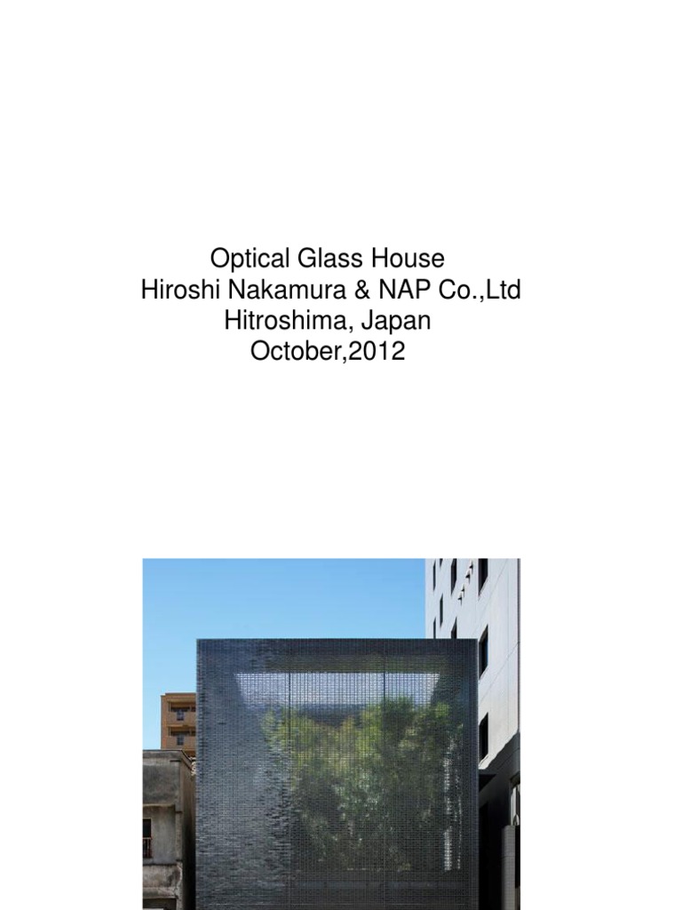 Optical Glass House Design by Hiroshi Nakamura | PDF