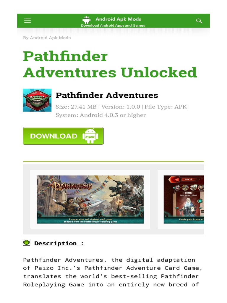 Pathfinder Adventures Unlocked Android Apk Mods | PDF | Gaming | Role ...