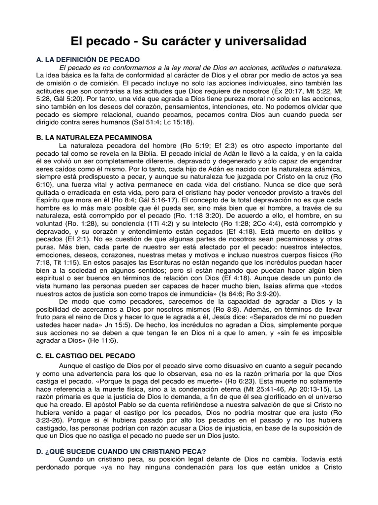 El Pecado Pdf Pecado Salvación