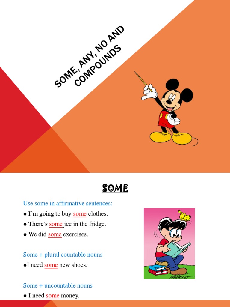 Some, Any, No and Compounds | PDF | Grammar | Syntactic Relationships