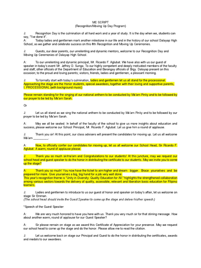 MC Script 4 Recog | PDF