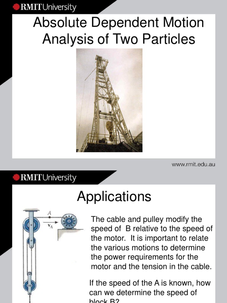 Absolute Dependent Motion Notes | PDF | Euclidean Vector | Kinematics