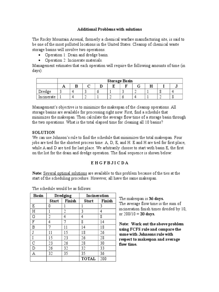 Operations Management - Problems & Solutions | PDF | Operations ...