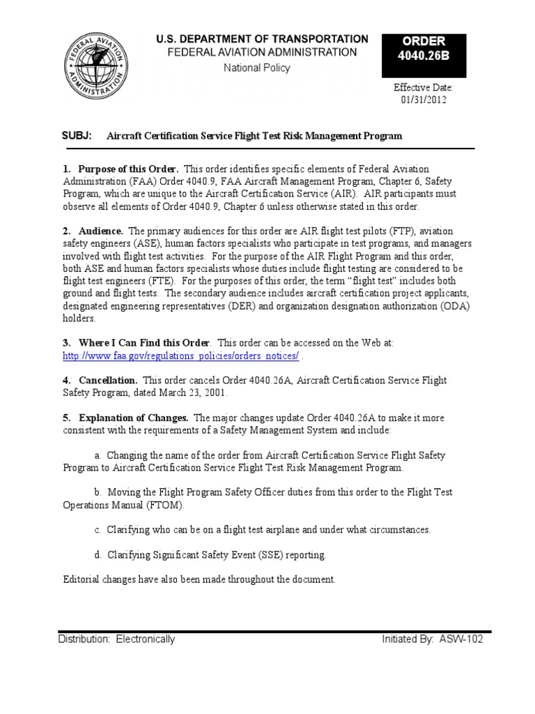 4040 26B | PDF | Flight Test | Risk