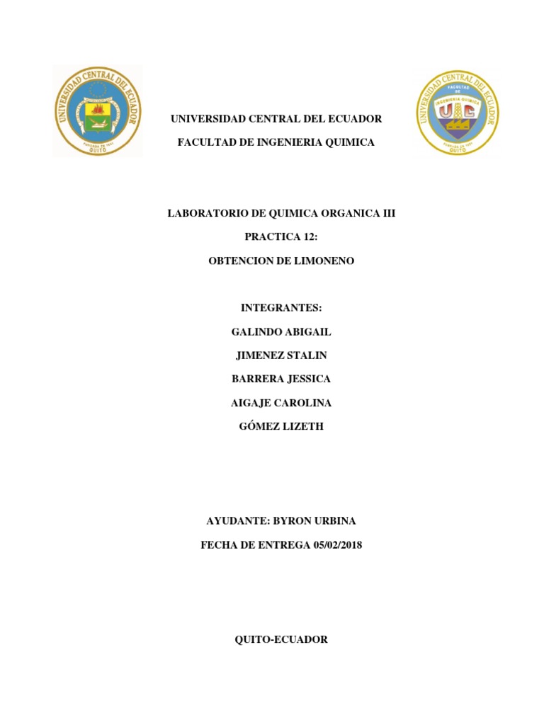 Extraccion De Terpenos Pdf Pdf Química Química Orgánica
