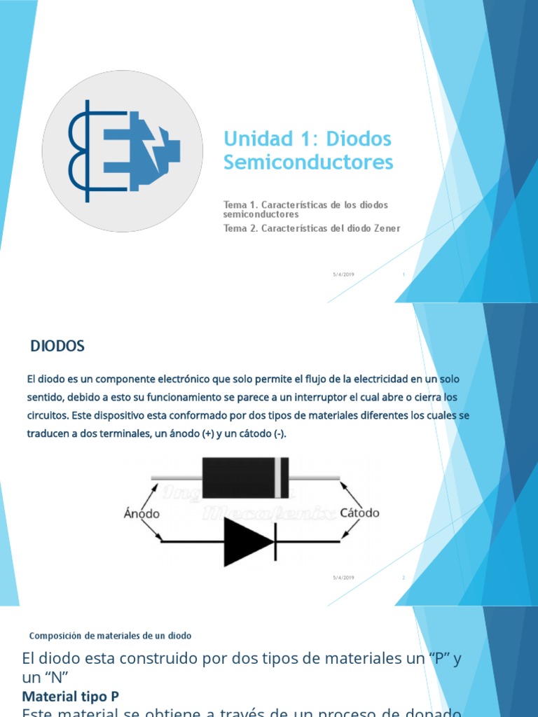 Tema 1. Características de Los Diodos Semiconductores PDF | PDF | Diodo | Semiconductores
