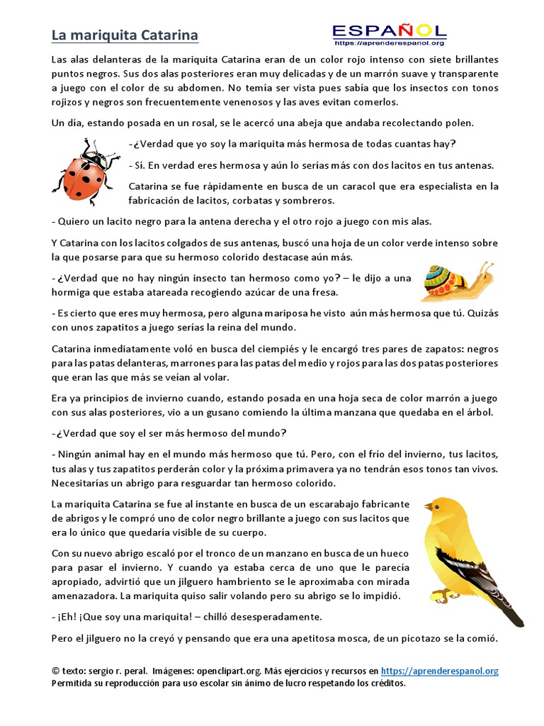 Mariquita-Catarina Comprensiòn Lectora Multigrado PDF | PDF | Insectos ...