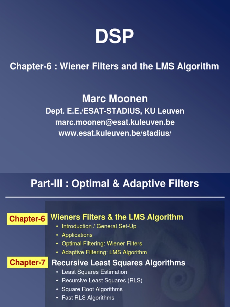 Chapter6-Wiener Filters and The LMS Algorithm-Pp32 | PDF | Digital Signal Processing | Systems ...