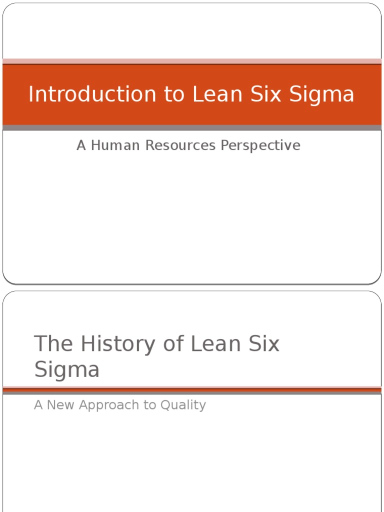Introduction To Lean Six Sigma | PDF | Six Sigma | Lean Manufacturing